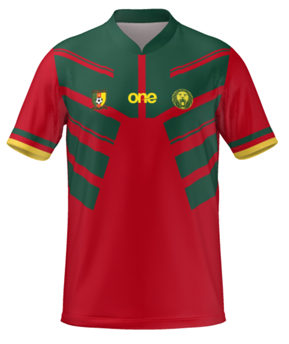 Official Cameroon FECAFOOT Red Fan Wear Jersey – One All Sports